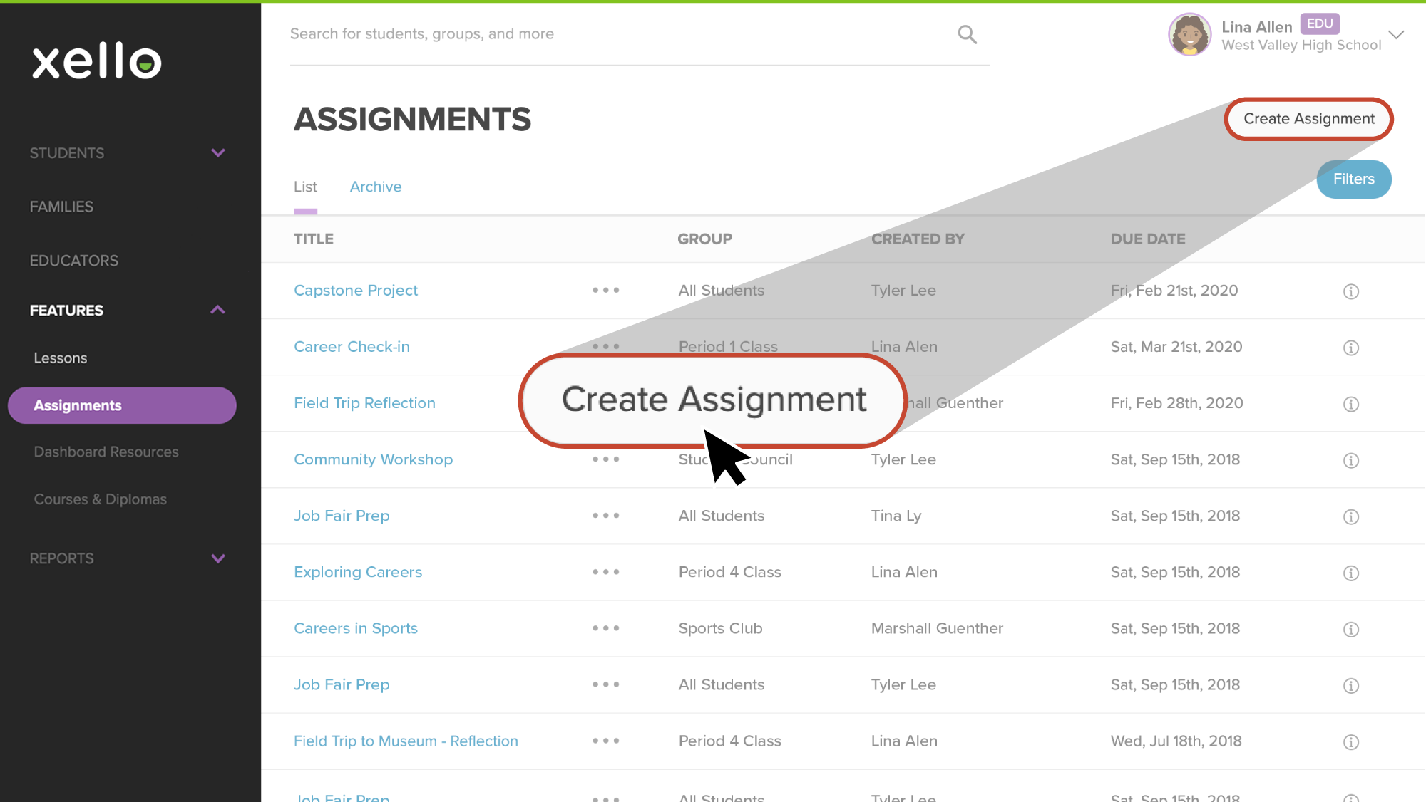 Create and edit an assignment