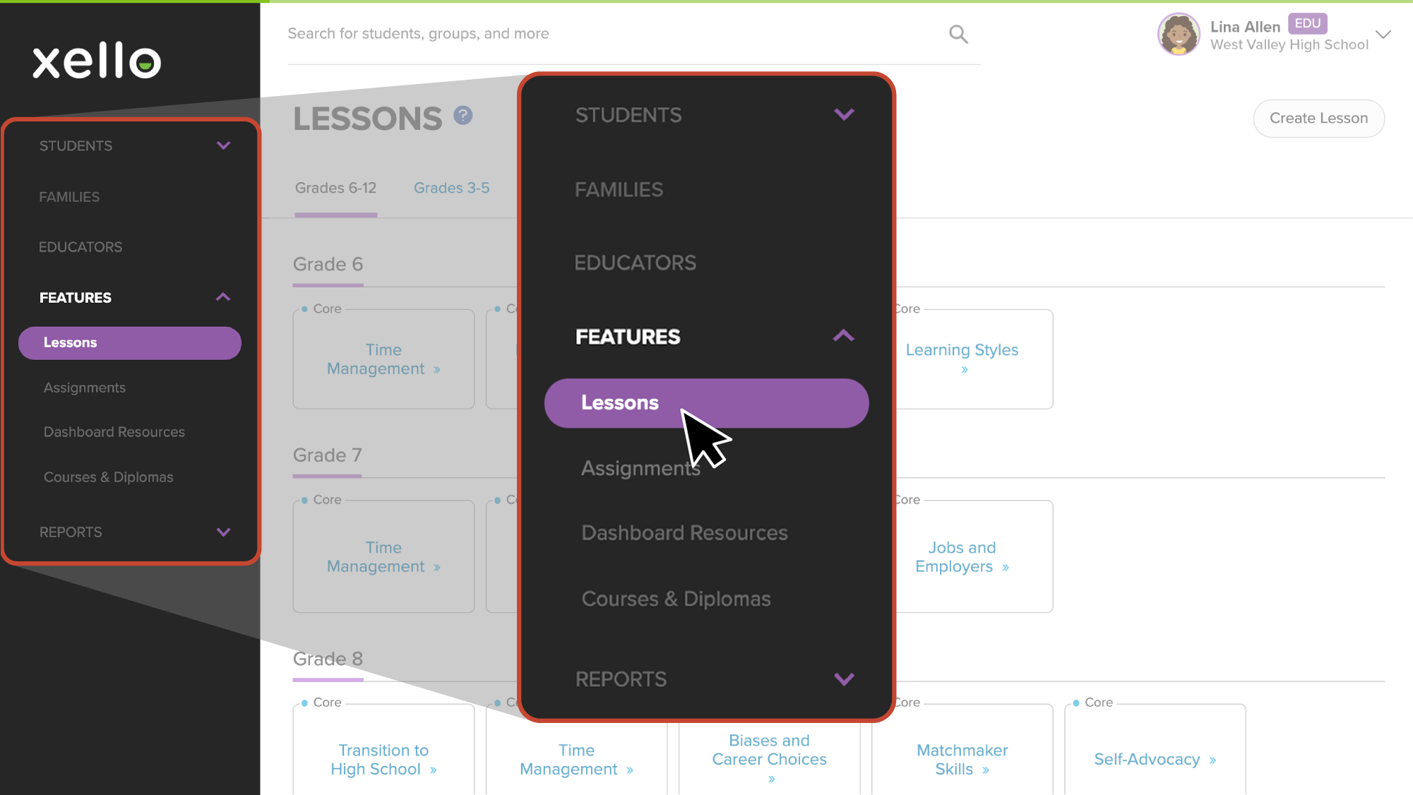 Modify Lesson Sequence and Settings