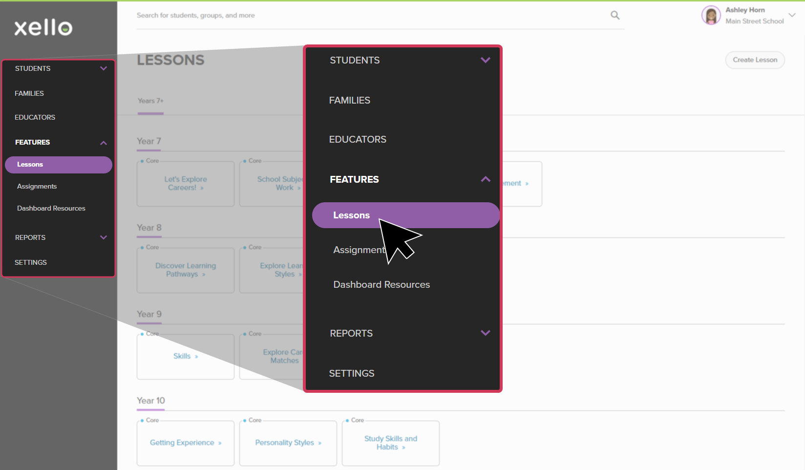 Modify Lesson Sequence and Settings