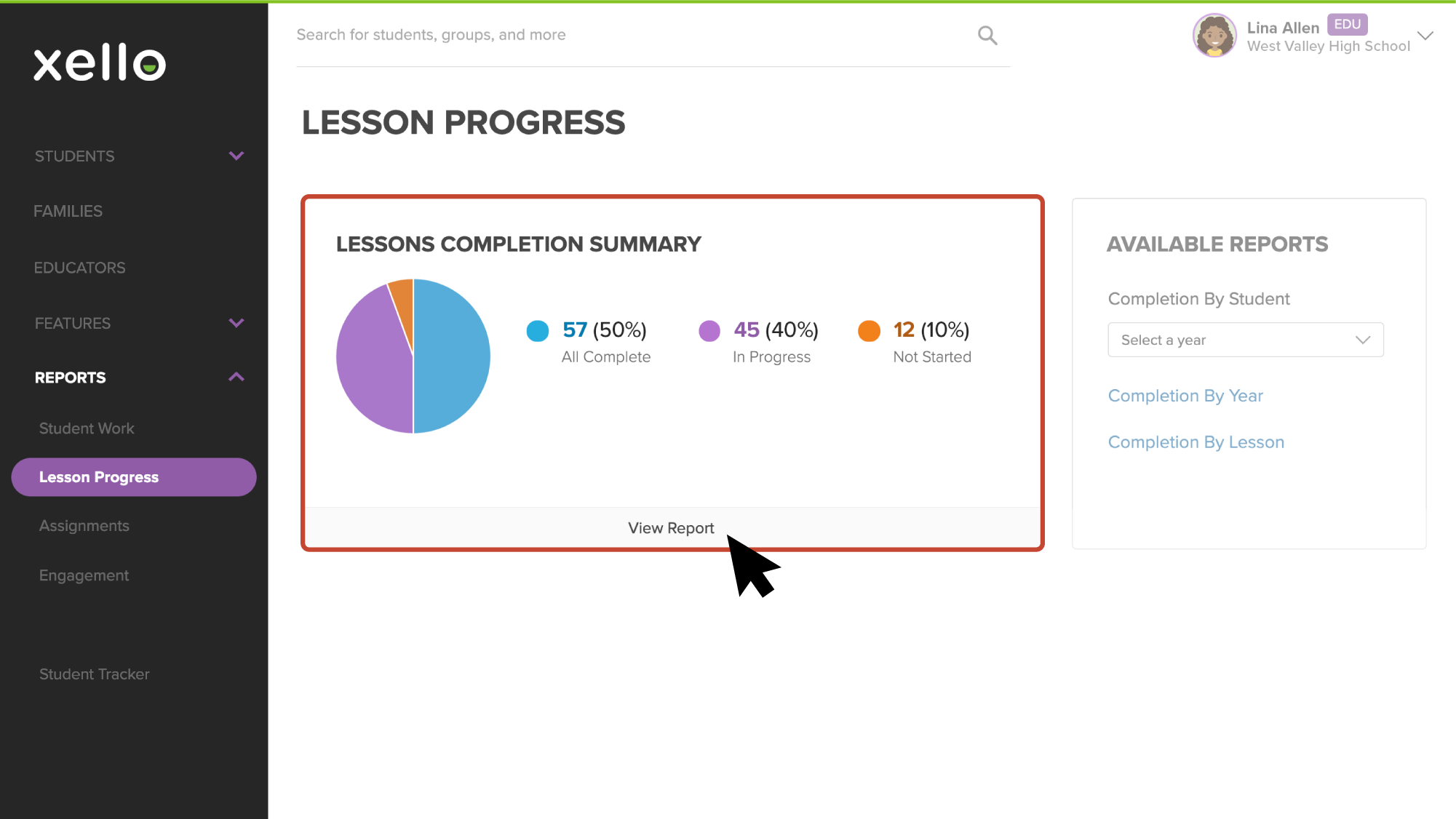 Run Reports on Lesson Progress