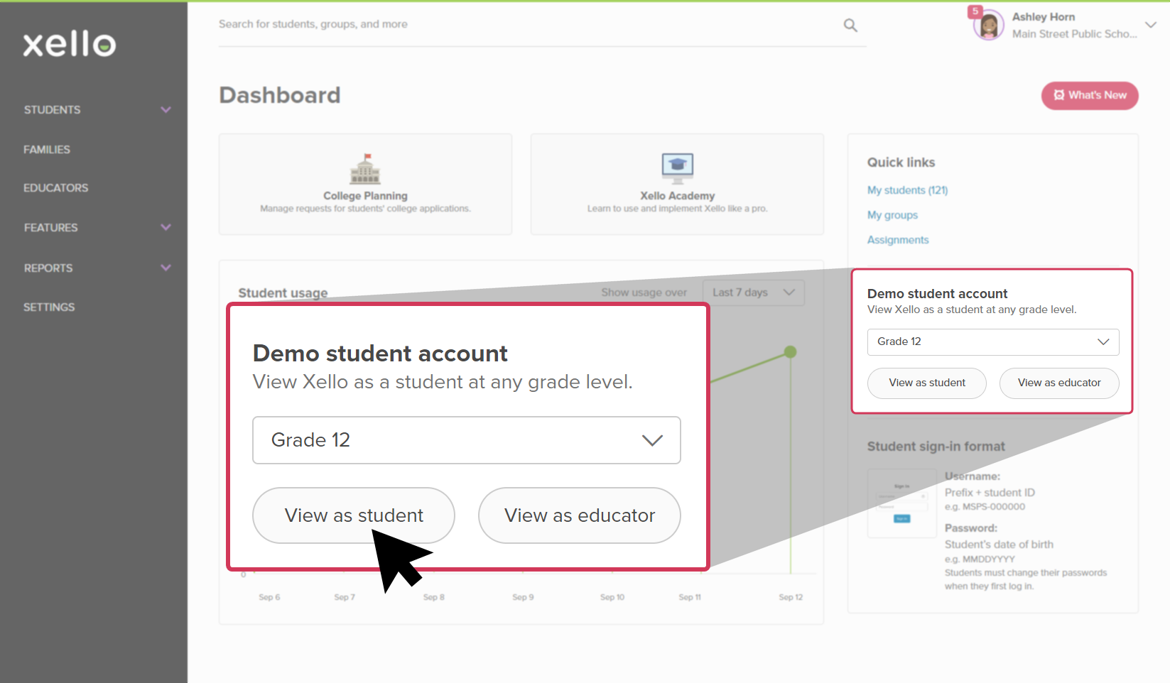 Dig in: Your demo student account