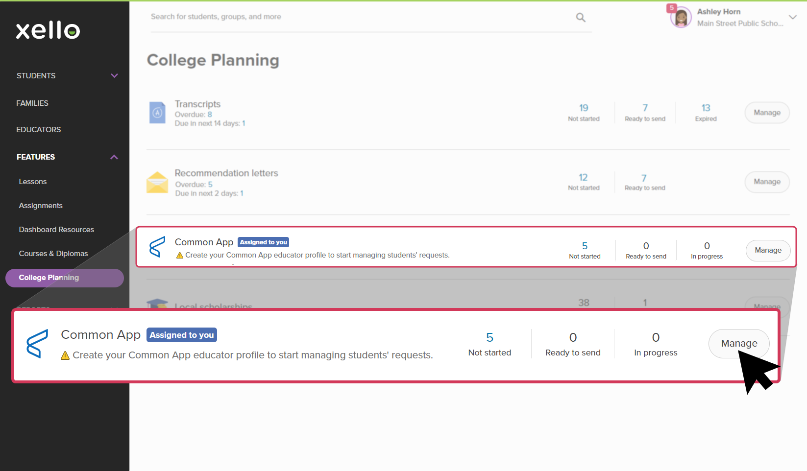 Set up a teacher profile for Common App