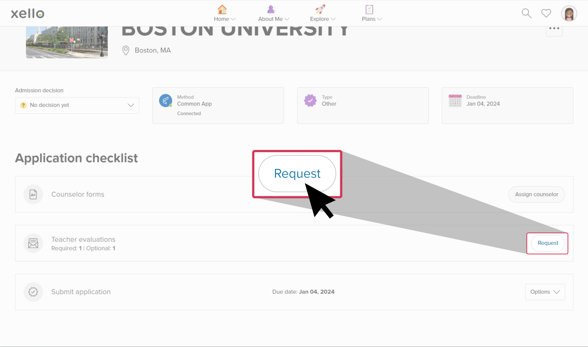 How students request documents for Common App