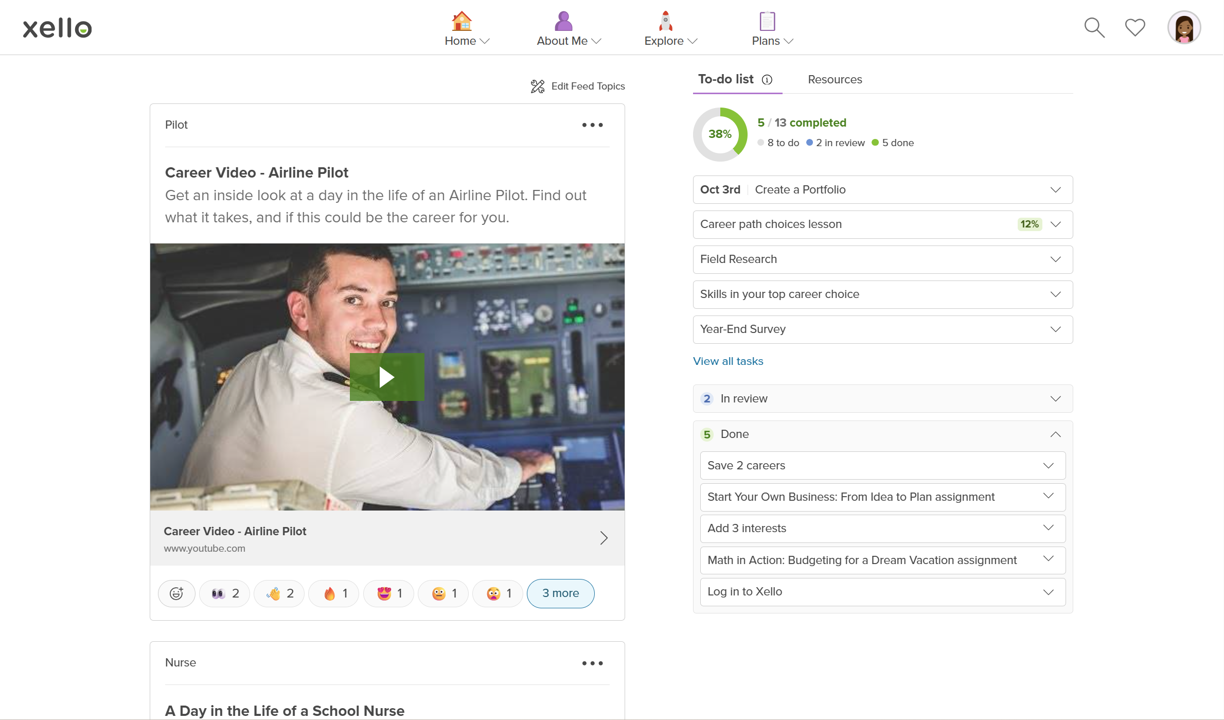 Completion Standards in Xello