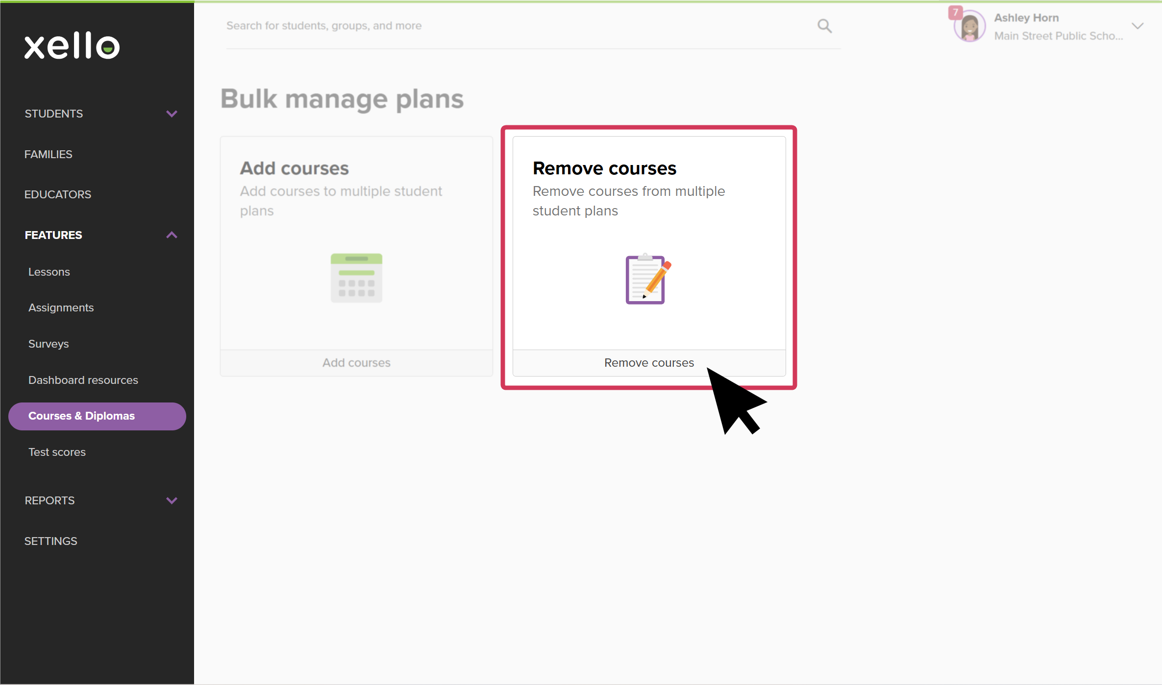 Bulk manage course plans