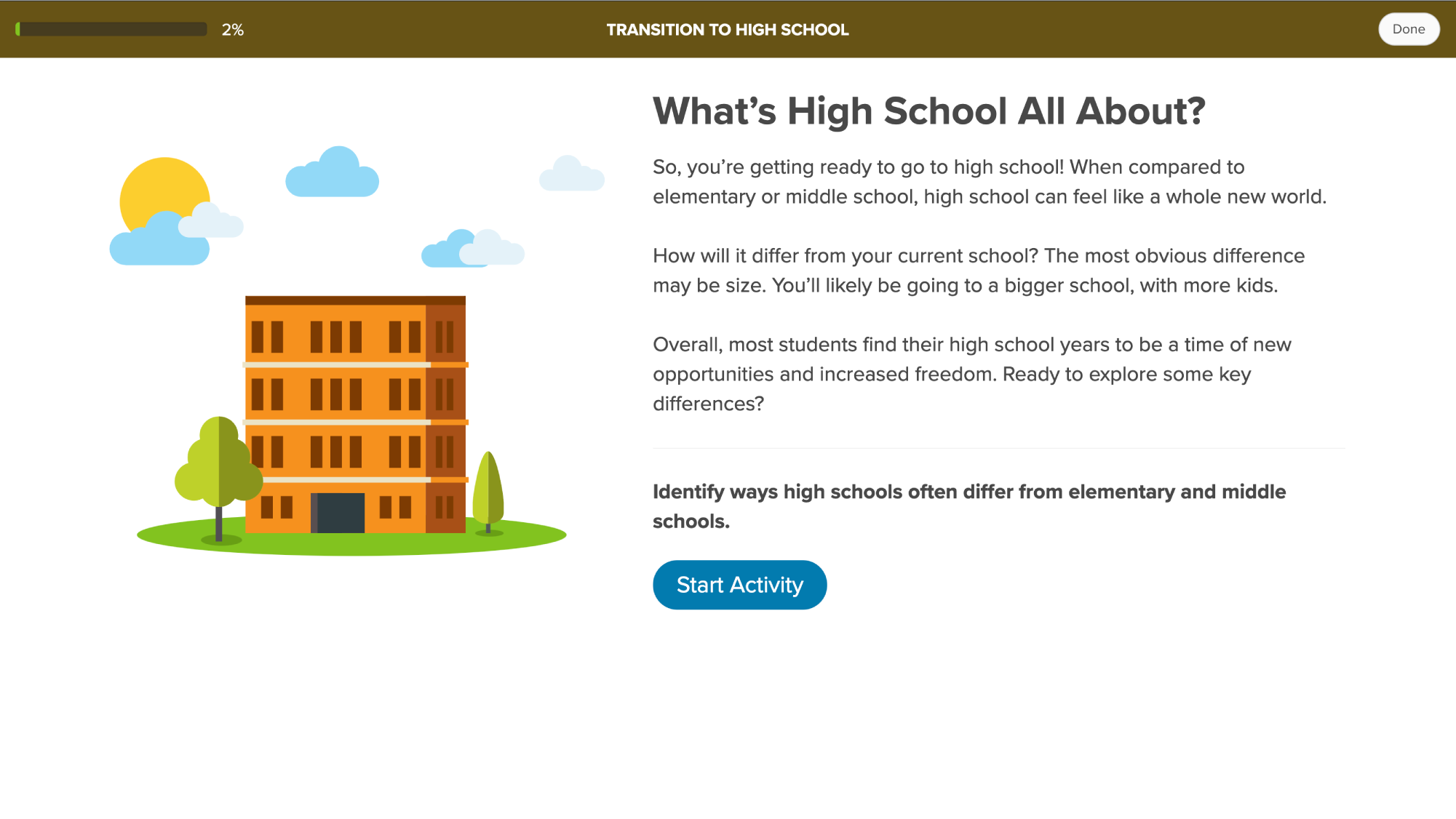 Lesson resources for Xello 6-12