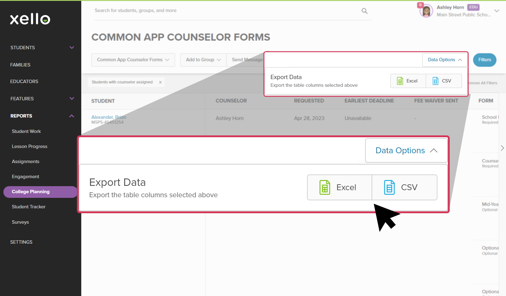 Run Reports on Common App Counselor Forms