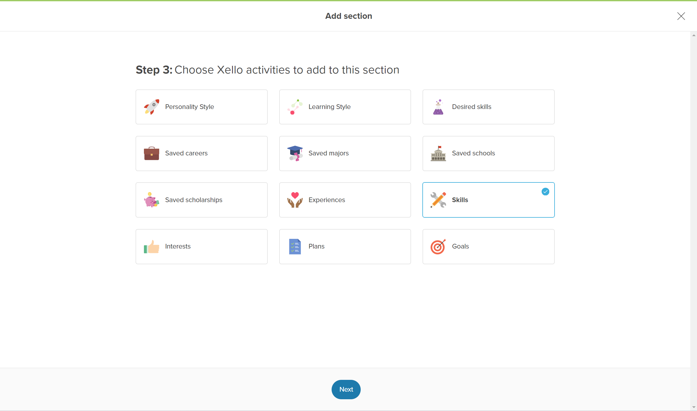 Students and Portfolios in Xello